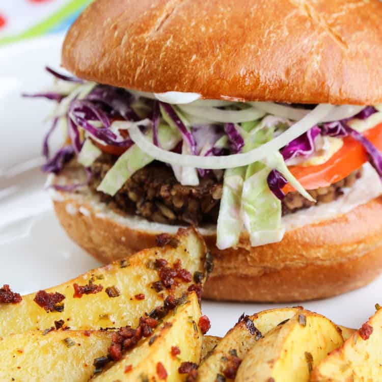 Hickory Quinoa Burger (Vegan and GF) - Vegan Blueberry