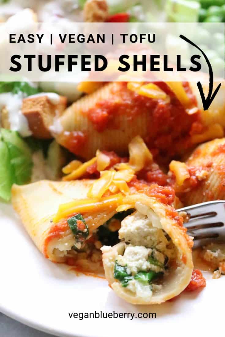 Vegan Tofu-Ricotta Stuffed Shells - Vegan Blueberry