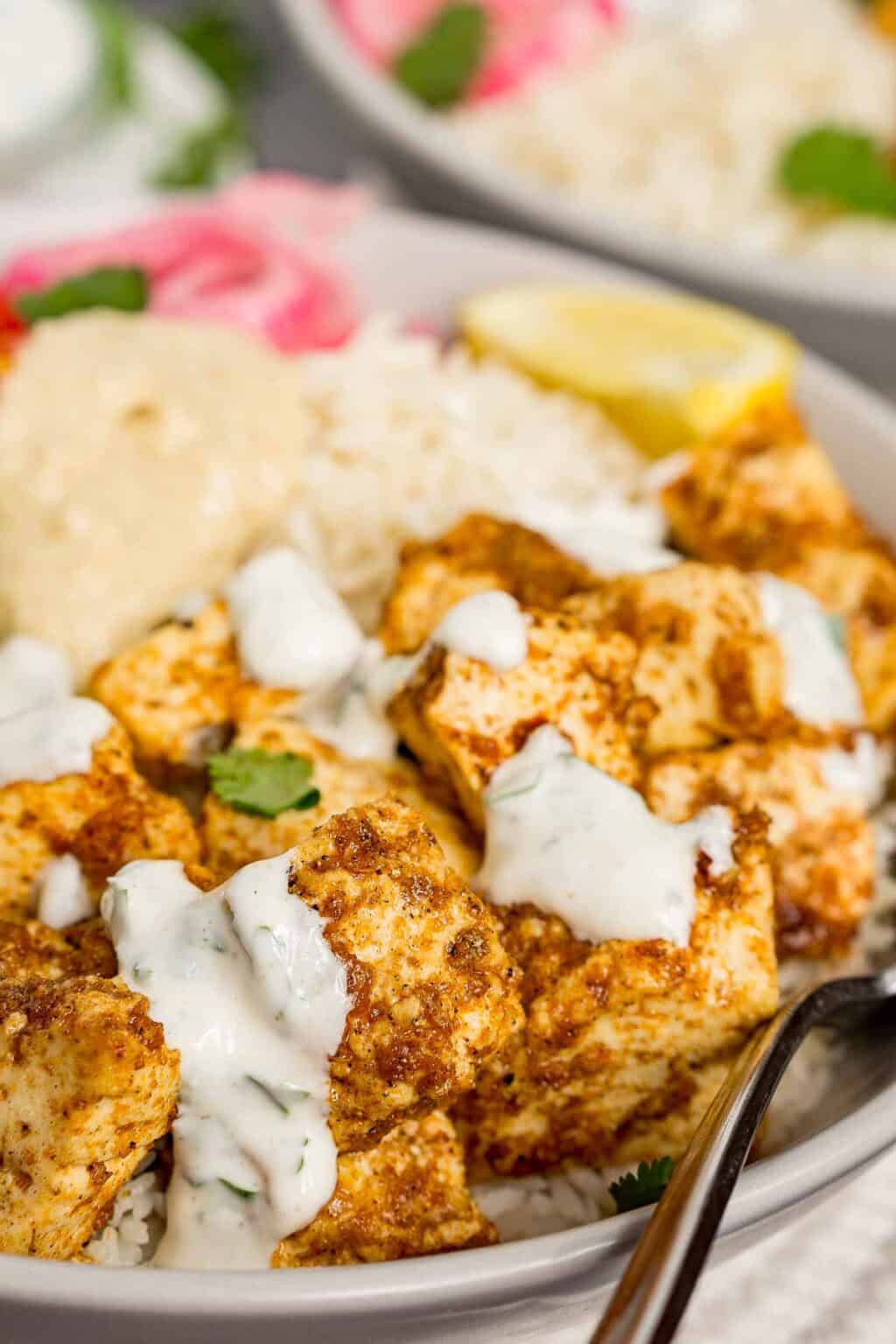 Tofu Shawarma with Lemon Garlic Sauce (Vegan) - Vegan Blueberry